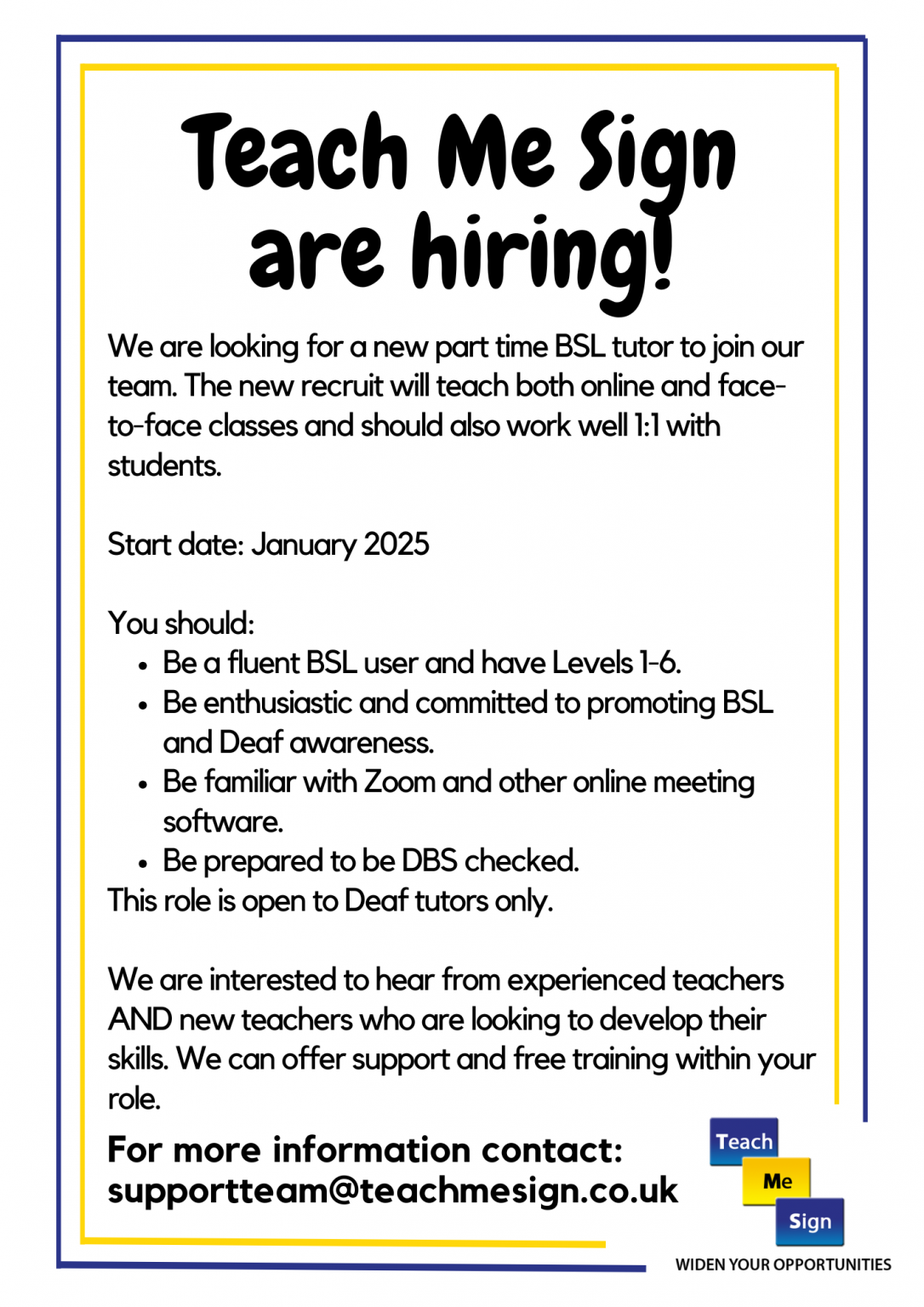 Teach Me Sign | British Sign Language Courses